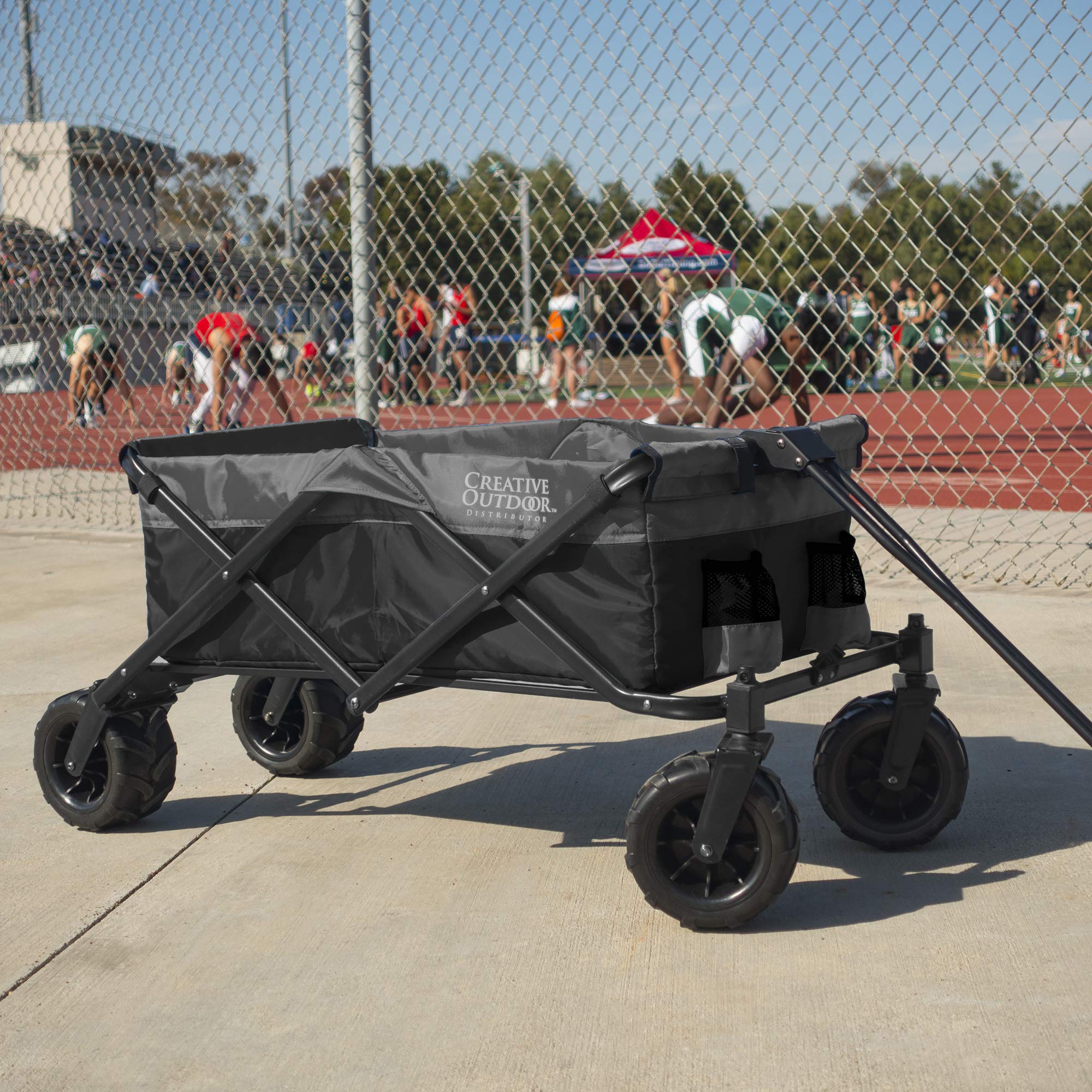 Creative Outdoor Push Pull Hauler Wagon for Kids, 200lbs Weight Capacity, All-Terrain Collapsible and Portable Folding Cart, Beach, Park, Garden, Camping & Tailgate