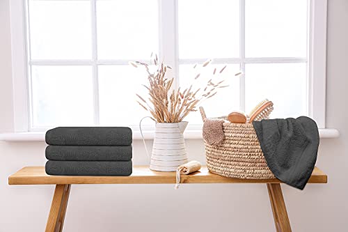 Softolle Premium 600 GSM Hand Towels β100% Combed Ring Spun Cotton Hand Towel - Pack of 6 Luxury Hand Towels - Highly Absorbent and Ultra Soft 16" x 30" inches (Grey)