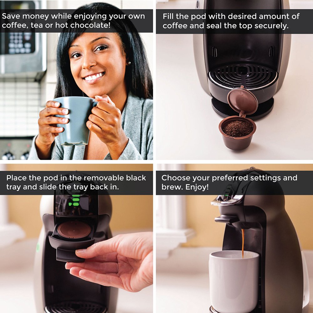 iSuperb 7PCS Reusable Coffee Capsules Refillable Brewers Compitiable (Grenn+Red+Blue+Rose red+Purple+Pink+Yellow)