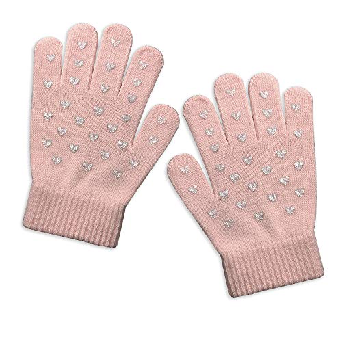 Evridwear Boys Girls Magic Stretch Gripper Gloves 3 Pair Pack Assortment, Kids One Size Winter Warm Gloves Children (6-8Years, 3 Pairs Heart Printing)