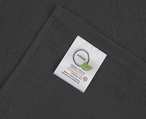 Softolle Premium 600 GSM Hand Towels β100% Combed Ring Spun Cotton Hand Towel - Pack of 6 Luxury Hand Towels - Highly Absorbent and Ultra Soft 16" x 30" inches (Grey)