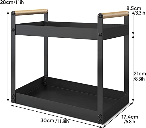 Lvssci 2 Tier Bathroom Countertop Organizers and Storage Shelves, Under Sink Organizer, Countertop Holder, Standing Rack,Spice Rack, Cosmetic Organizer Holder for Home Room Décor