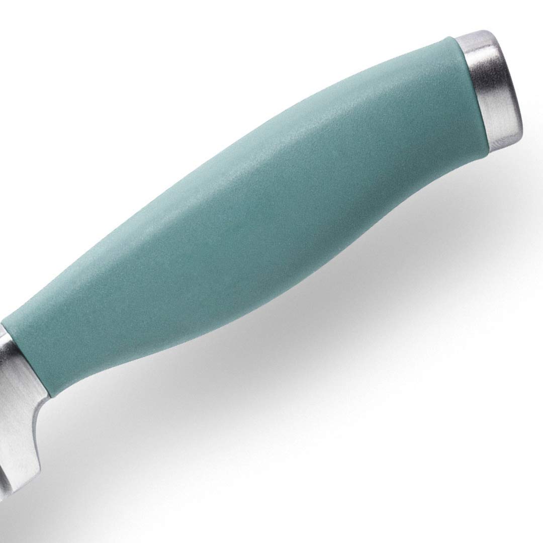 Taylors Eye Witness Syracuse Kitchen Knife 3pce Set - Paring 8cm/3.5β, Chefs 15cm/6β & Cooks All Purpose 13cm/5β Cutting Edge. Ultra Fine, Razor Sharp Blade. Soft Textured Grip Aqua Blue Handle
