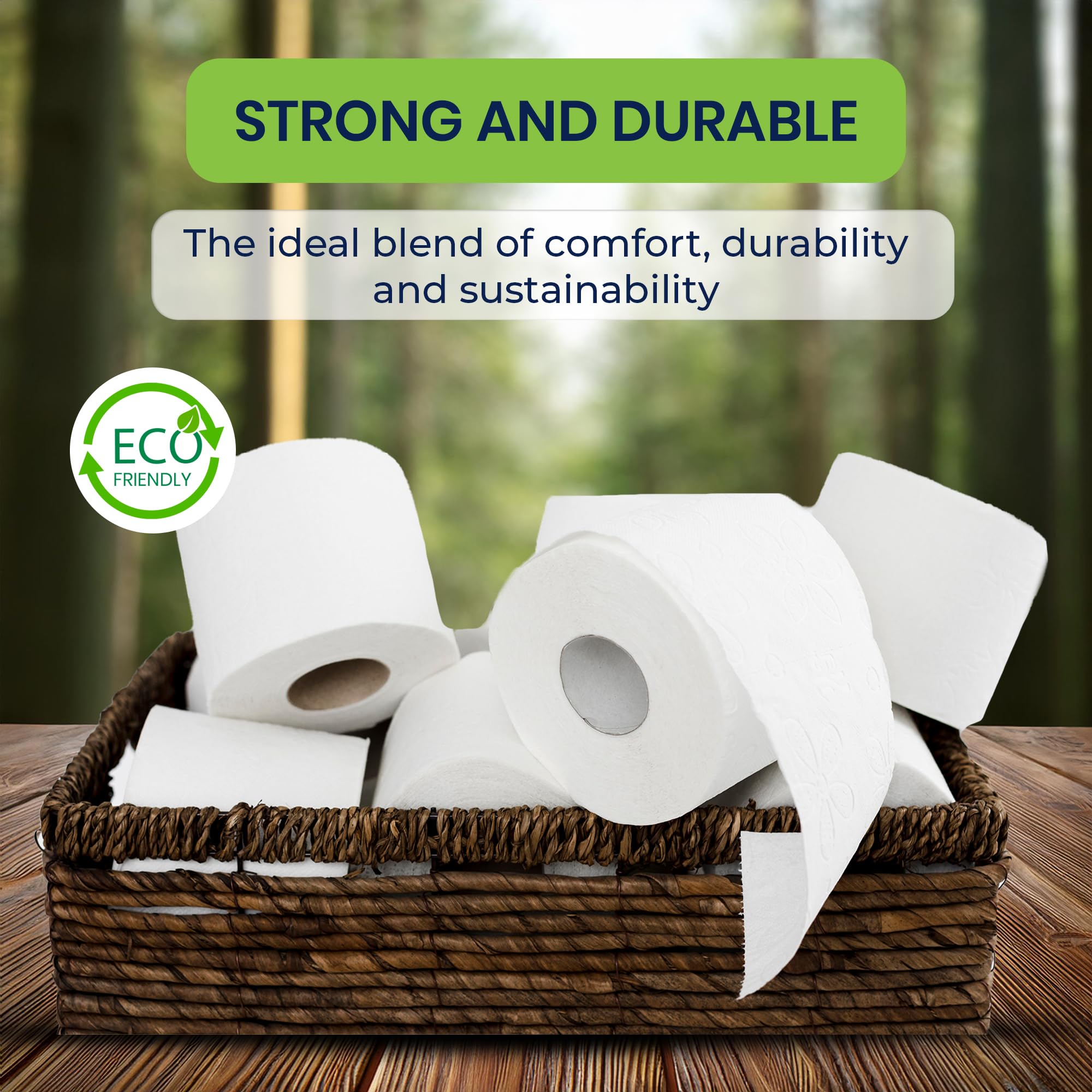 Freedom Living RV Toilet Paper (2-Ply, 8 Rolls, 500 sheets each) - Biodegradable Septic Tank Safe Rapid Dissolve Toilet Tissue for Camping, Marine, RV Holding