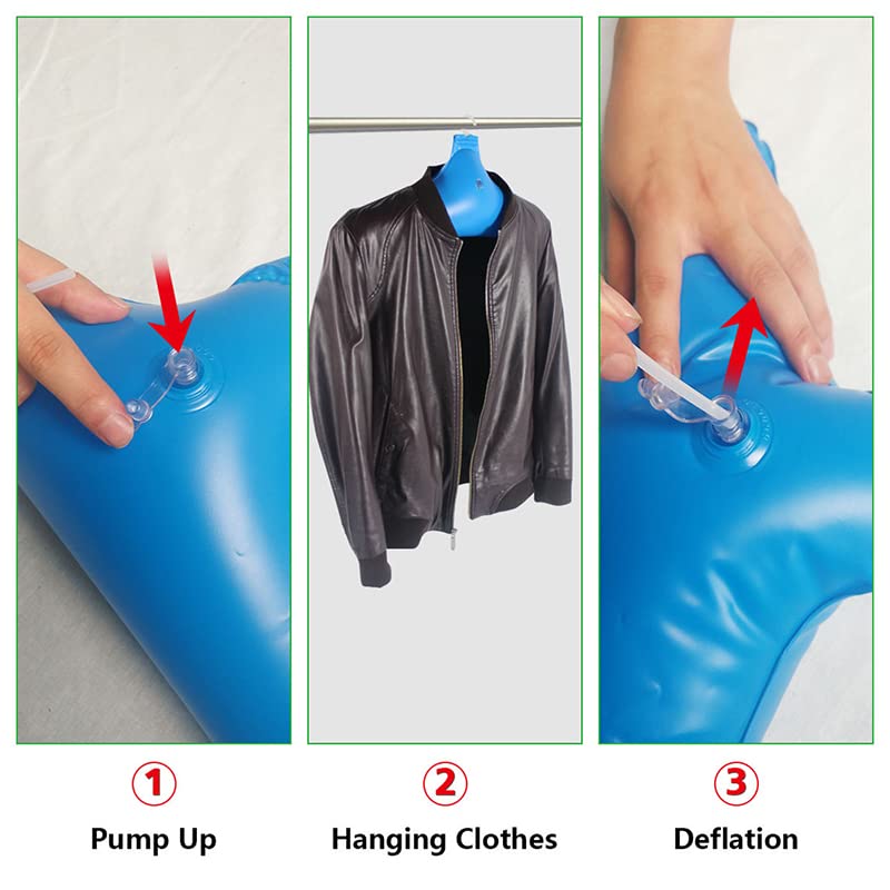 Inflatable Hanger Travel Outdoor Portable Folding Clothes Drying Rack with Hook Outdoor Clothes Hanger Rack Non-Slip Foldable Coat Holder for Home Car Camping Indoor Outdoor