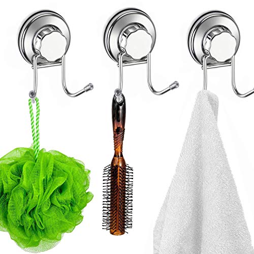 ARCCI Suction Cup Shower Caddy 3 Pack, Stainless Steel Bathroom Storage Shower Organizer Shelves, Suction Bar Soap Dish Holder & Bath Hook, Shower Shelf Basket for Inside Shower, Bathroom Organization