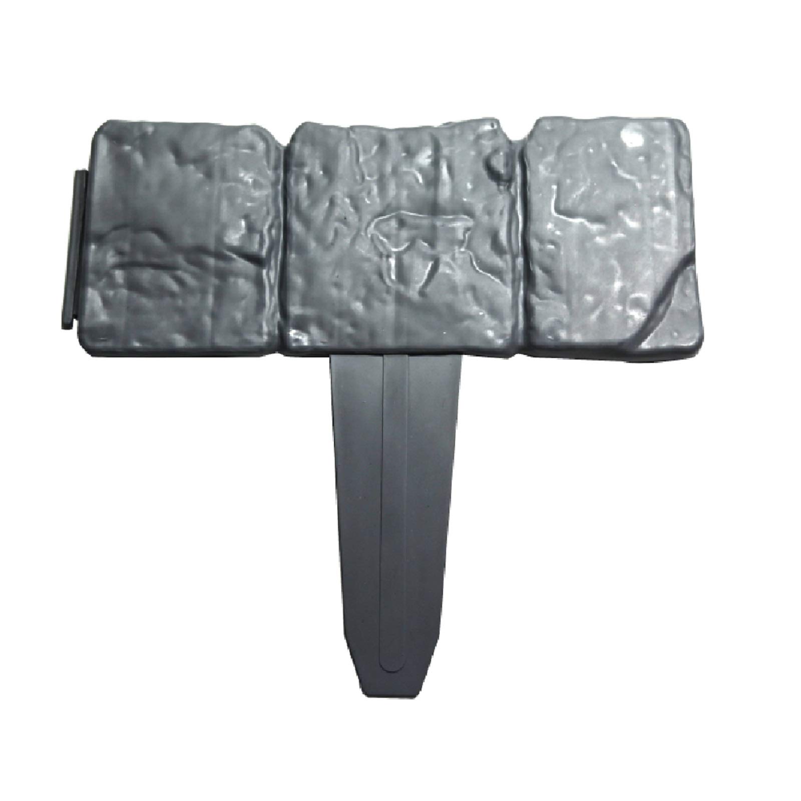 Ram©20 x Pack Dark Grey Cobbled Stone Effect Garden Lawn Edging Plant Border - Simply Hammer in 10 Pack Dark Grey Cobbled Stone Effect Garden Lawn Edging Plant Border - Simply Hammer in 5 Meter