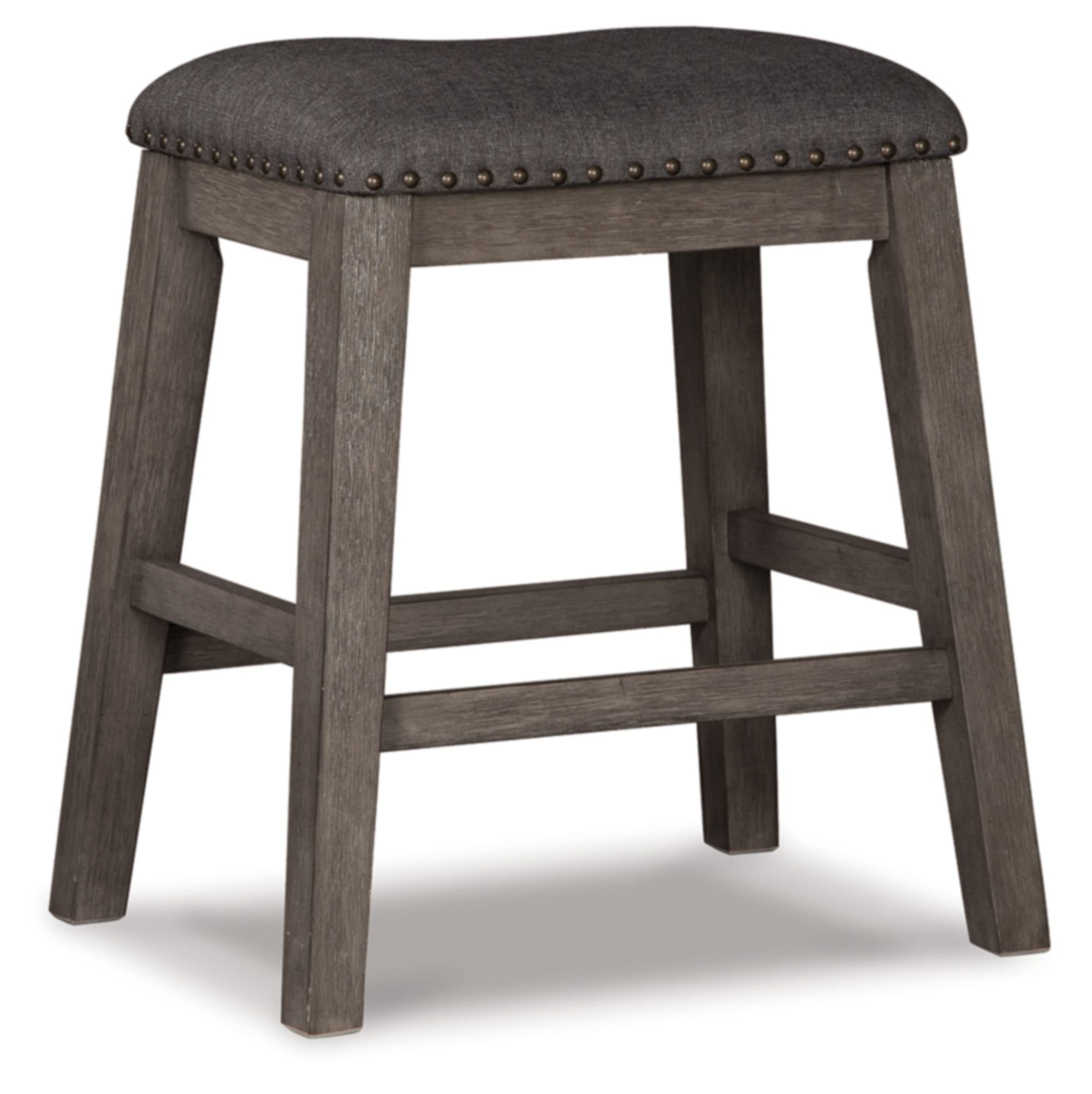 Signature Design by Ashley Caitbrook Rustic 24.4" Counter Height Upholstered Barstool, 2 Count, Gray