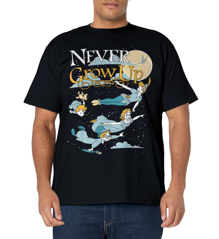 Disney Peter Pan Group Shot Never Grow Up Night Portrait T-Shirt