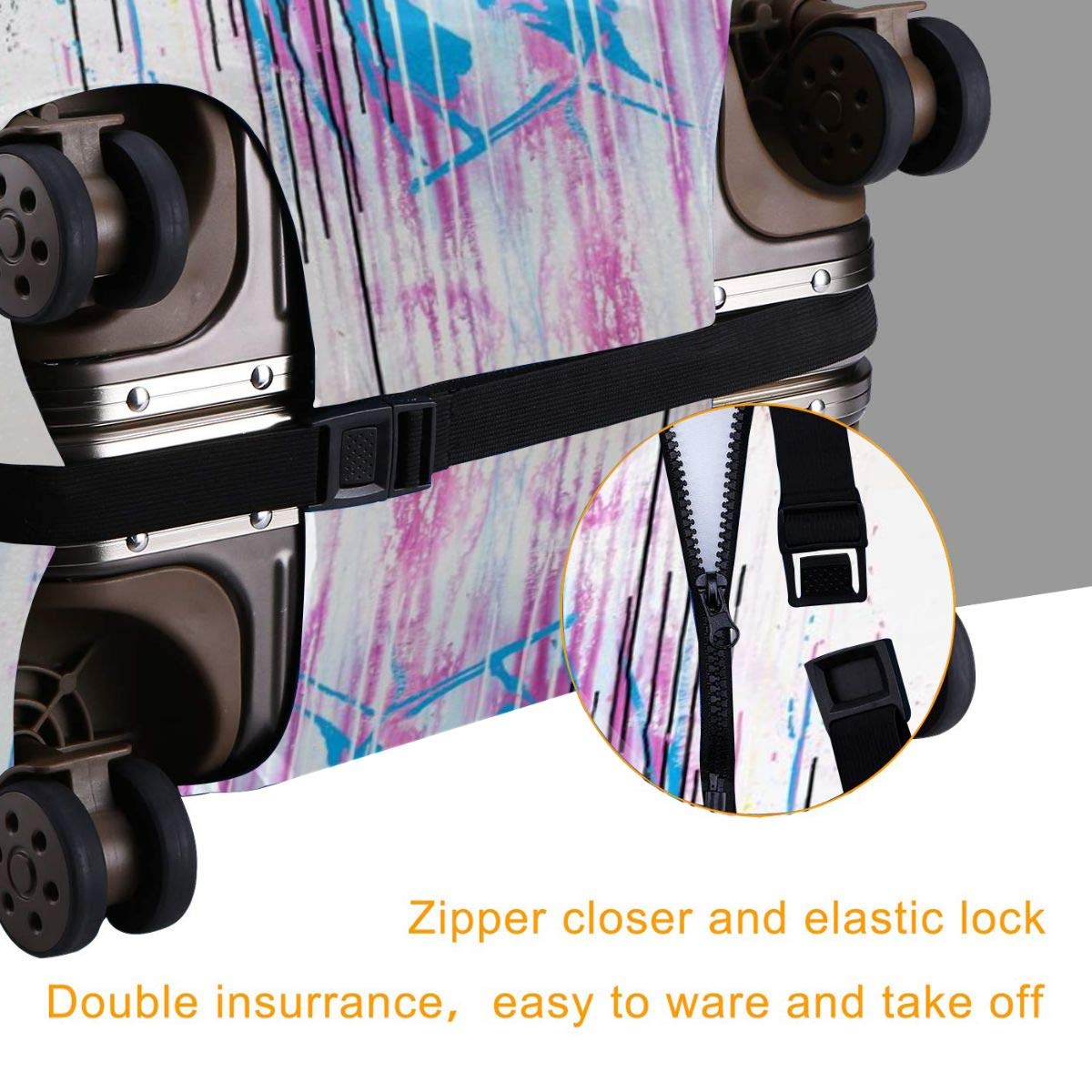 NELife Travel Suitcase Protector African American Girl Elastic Protective Washable Luggage Cover With Concealed Zipper Suitable For 18-32 Inch -M(A little large)