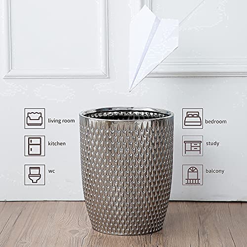 BASDHE Bathroom Accessories Set 5 Piece Bath Ensemble Includes Trash Can,Toothbrush Holder,Toothbrush Cup,Soap Dispenser,Soap Dish for Decorative Countertop and Housewarming Gift, Grey