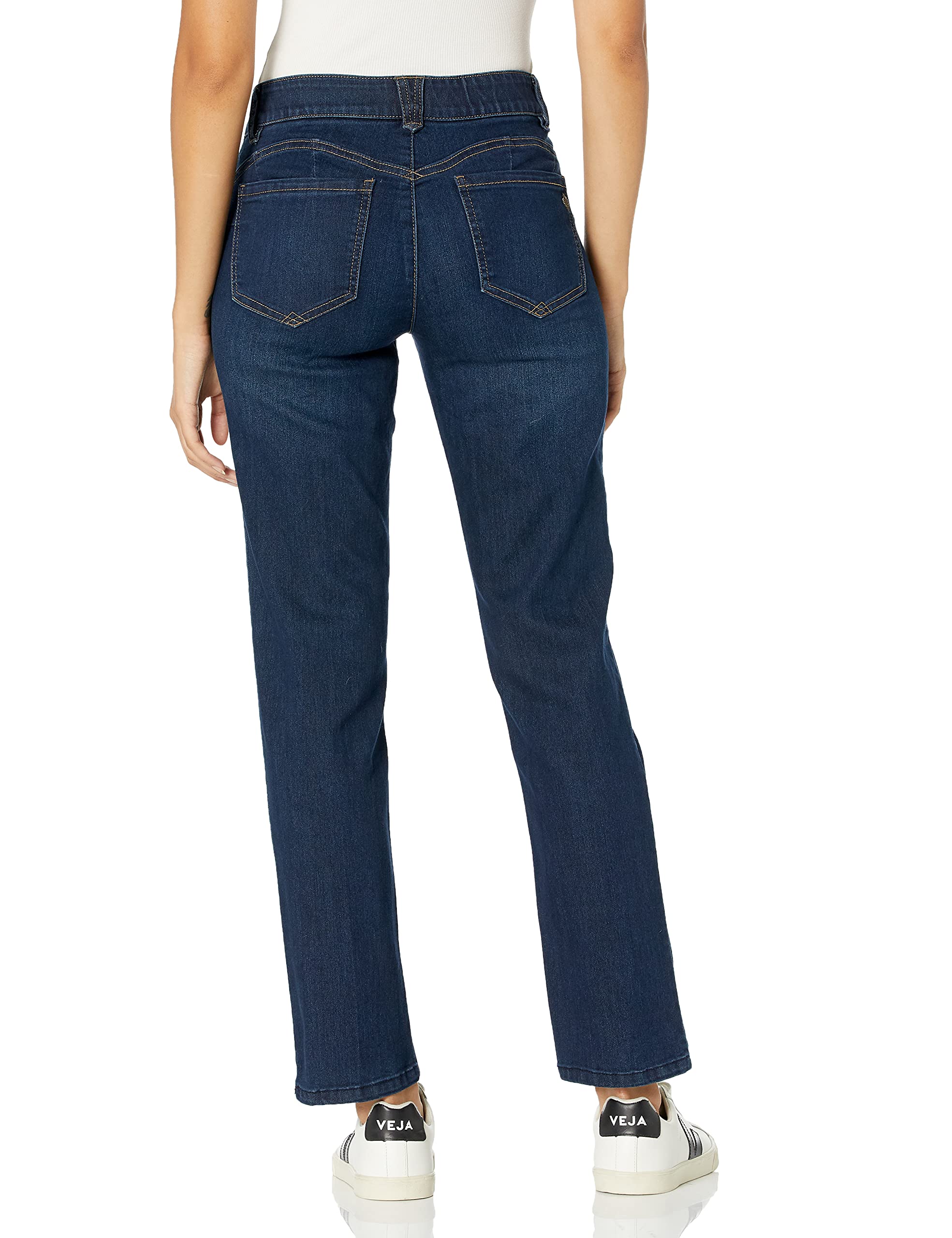 Democracy Women's Petite Ab Solution Straight Leg Jean, Indigo, 12P