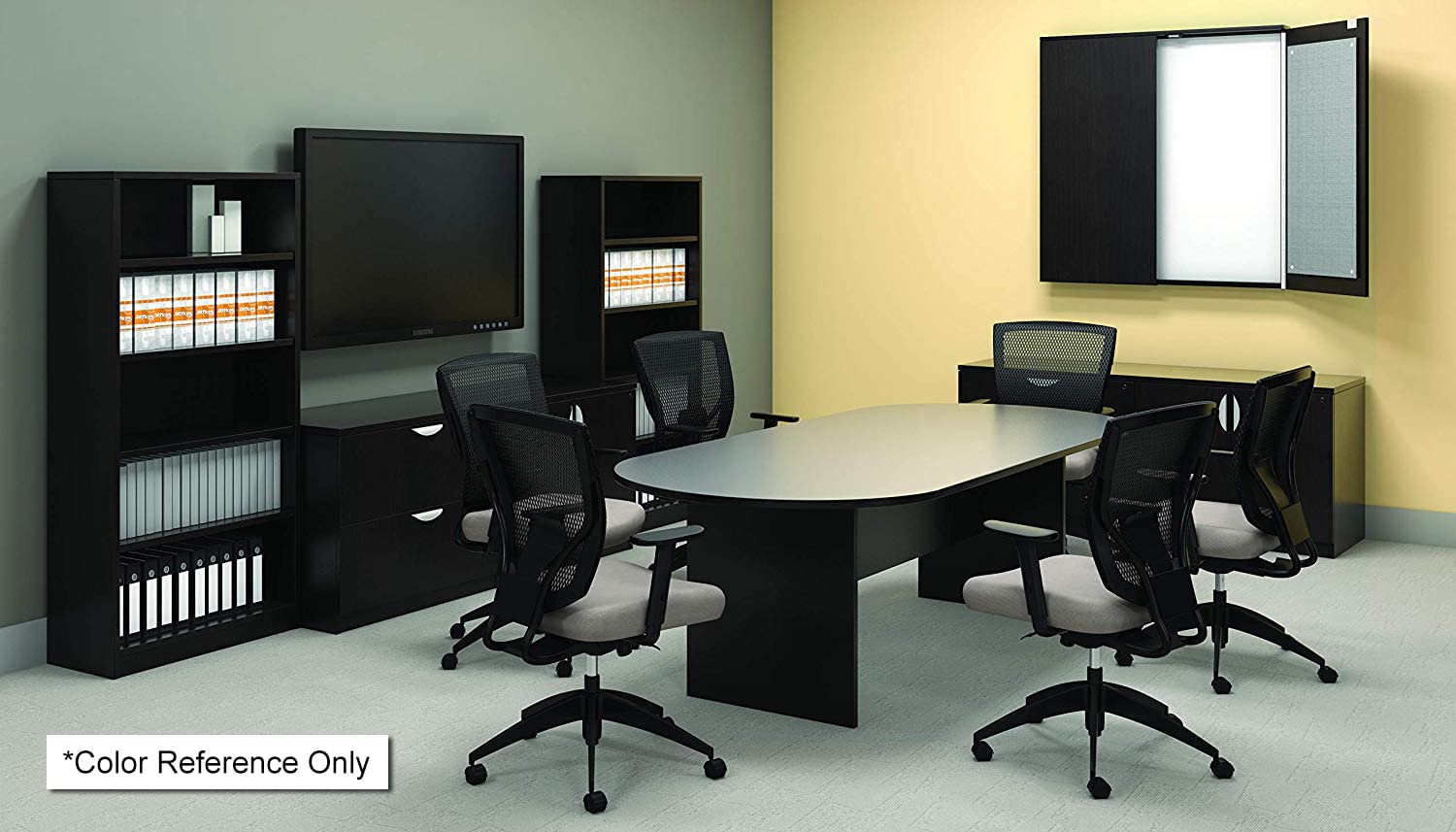 GOF 6FT, 8FT, 10FT Conference Table & Chairs (G10900B) Set, Dark Cherry, Espresso, Artisan Grey, Mahogany, Walnut (10FT with 8 Chairs, Espresso)