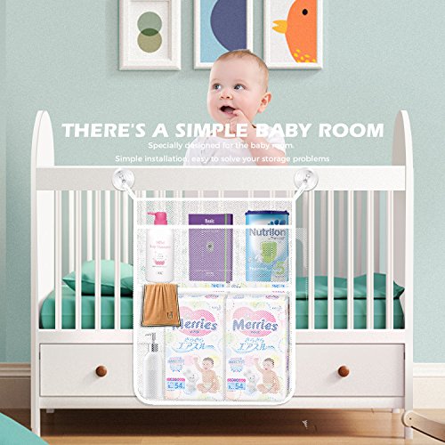 Yihoon Bath Toy Organizer Shower Caddy - for Bathroom Baby Toy Storage Quick Dry Bathtub Mesh Net + 4 Soap Pockets with Suction Hooks