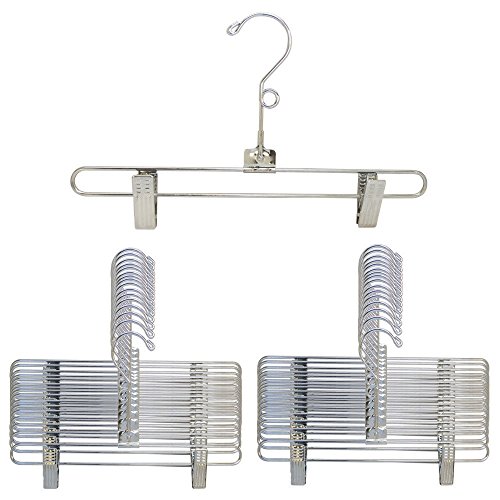 DBM 25 Pc Hangers Size 12" Chrome Metal Wire Pant Skirt Clip Pinch Grip Fixture Retail Display Adult Clothing