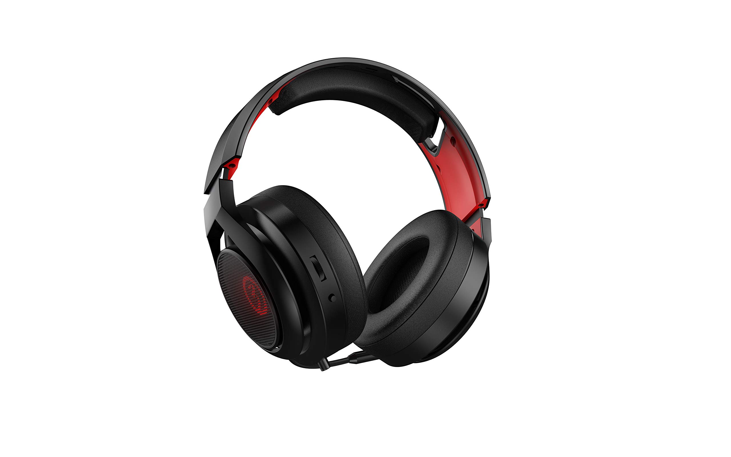 Gaming Headphones Ozone Rage X40 - Headphones with Microphone - Virtual 7.1 Sound, Software, 50m Speakers, Red LED, Adjustable Headband, Controller, PS4 Compatible, Ergonomic, Black
