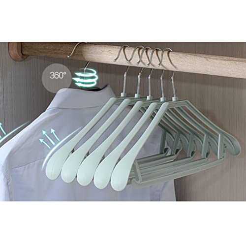 DOITOOL Plastic Hangers with Bar Hooks, 5Pcs Non- Slip Wide Shoulder Hangers, Slim& Space Saving Clothes Hanger for Jackets, Suits, Coats, Pants, Dress, 360- Rotating Swivel Hook (Blue)