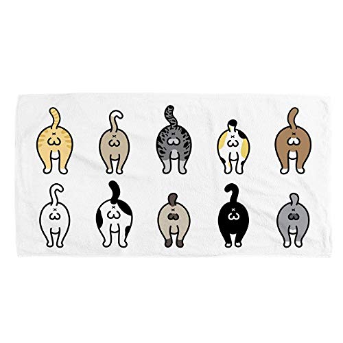 Kuizee Microfiber Hand Towel Face Towels Cartoon Cat Butt Quick-Dry Absorbent Ultra Soft Bathroom Kitchen 30X15 Inch