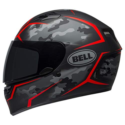 BELL Qualifier Full-Face Motorcycle Helmet (Stealth Camo Matte Black/Red - Small)