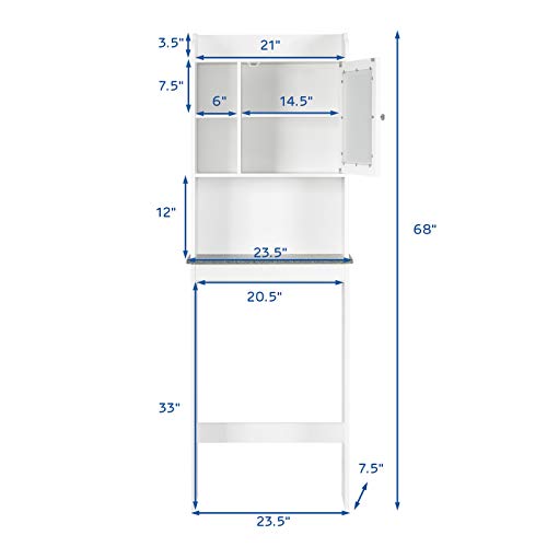 Giantex Over-The-Toilet Space Saver Collette Bathroom Spacesaver W/Storage Rack Cabinet Bathroom Organizer (68" H)