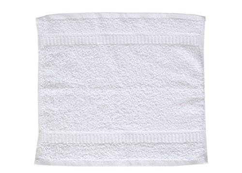 GOLD TEXTILES Premium White Washcloths Set - 12 Pack | 13x13 inches - Ultra Soft, Highly Absorbent Face Towels- Cotton Wash Cloths for Your Body