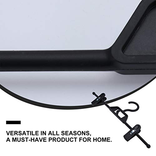 10Pcs Jean Hangers Pants Hangers Plastic Skirt Hangers with Clips Space Saving Trouser Clips Hanger for Pants Skirts Clothes Slacks Space Saving Pants Hangers Black Kids Pants Hangers