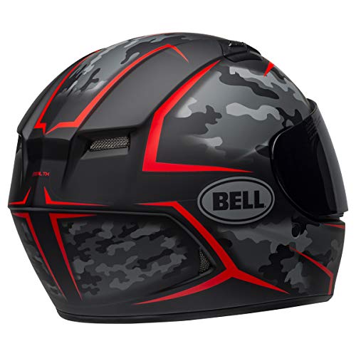 BELL Qualifier Full-Face Motorcycle Helmet (Stealth Camo Matte Black/Red - Small)