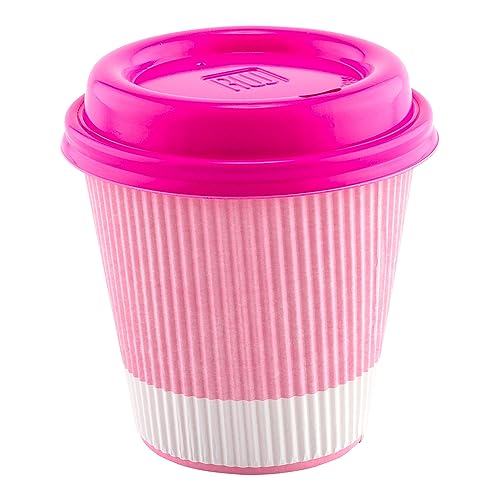 8 Ounce Disposable Coffee Cups, 500 Double Wall Hot Cups For Coffee - Lids Sold Separately, Rippled Wall, Light Pink Paper Insulated Coffee Cups, For Coffee, Tea And More-Restaurantware