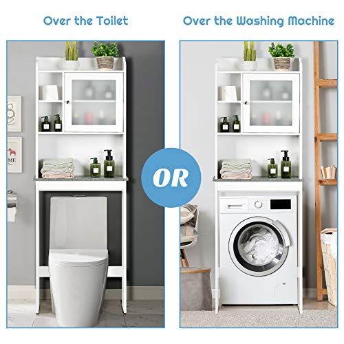 Giantex Over-The-Toilet Space Saver Collette Bathroom Spacesaver W/Storage Rack Cabinet Bathroom Organizer (68" H)