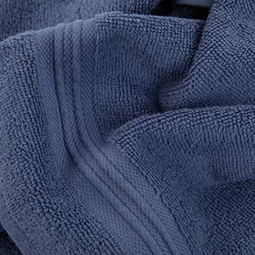 Sticky Toffee Blue Hand Towels Set for Bathroom, Oeko-Tex Terry Cotton, Soft and Absorbent Hand Towel, 500 GSM, Set of Two, 16 in x 28 in