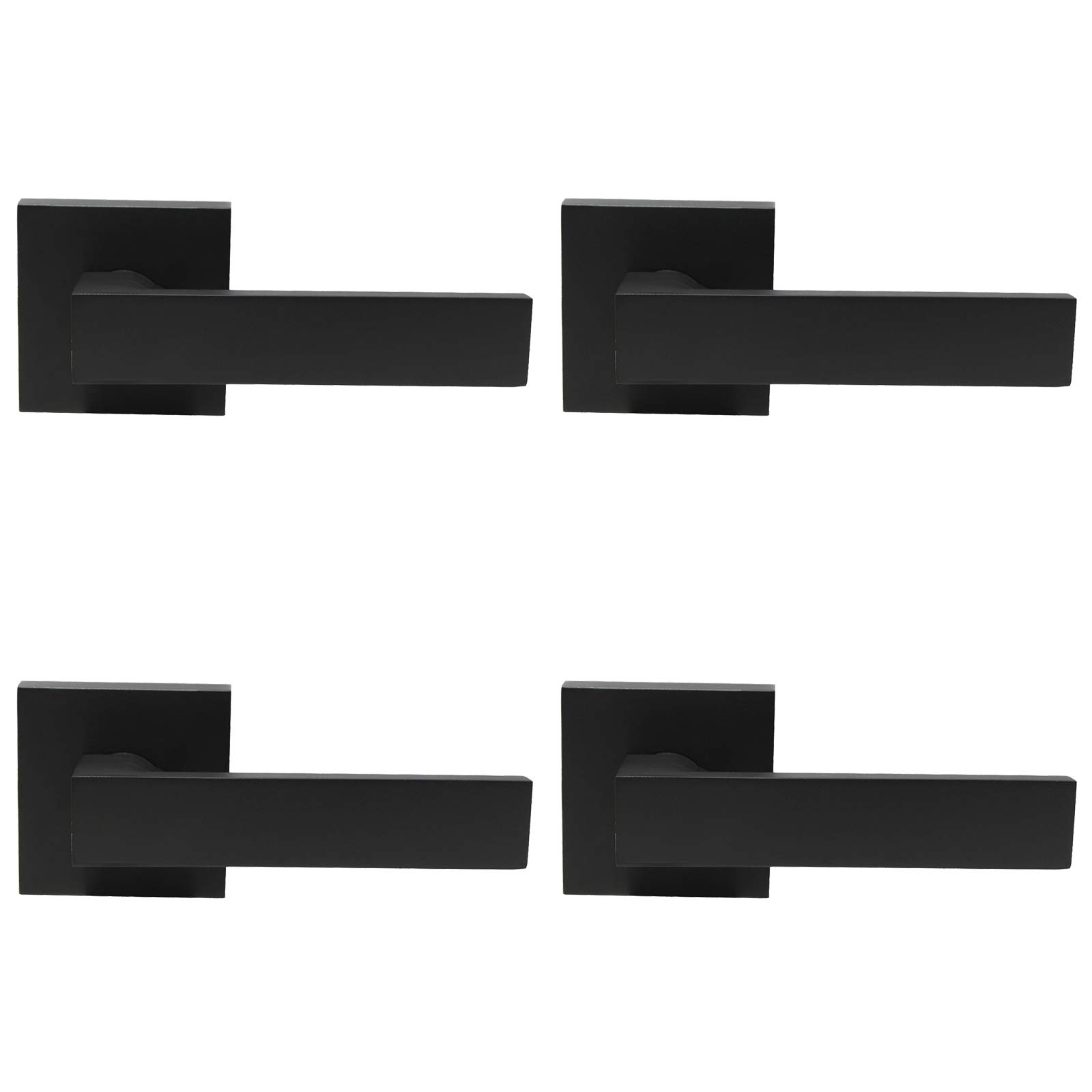 Probrico 4 Pack| Dummy Door Handles in Matte Black, Non-Turning Interior Door Levers, Heavy Duty Reversible Indoor Handles for Closet Pantry