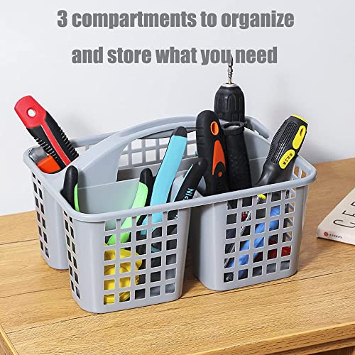 Andmey Cleanning Caddy Basket Plastic Storage Shower Caddy Bucket with Handle for Garden, Cleaning Supplies, Gray