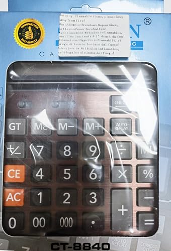 Meichoon Solar Battery Calculator Dual Power Large Standard Function Desktop Business Calculator with 14 Digit Large LCD Display Convenient for Office & Home KA06 Red