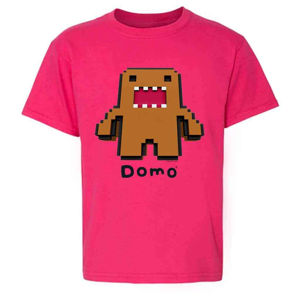 Pop Threads Domo Towering Pixel Cute Funny Domo Kun Youth Kids Girl Boy T-Shirt Pink XL