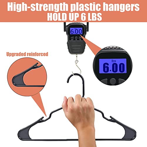 HOUCOC Plastic Hangers 20 Pack - Heavy Duty Dry Wet Clothes Hangers,Space Saving Super Lightweight Organizer Laundry Hangers Perfect for Everyday Use on Shirts Coats Pants Dress Skirts (White Hangers)