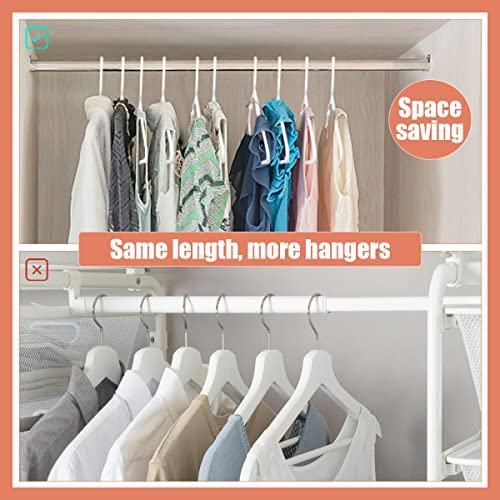 HOUCOC Plastic Hangers 20 Pack - Heavy Duty Dry Wet Clothes Hangers,Space Saving Super Lightweight Organizer Laundry Hangers Perfect for Everyday Use on Shirts Coats Pants Dress Skirts (White Hangers)
