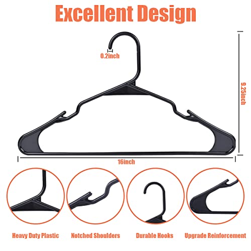 HOUCOC Plastic Hangers 20 Pack - Heavy Duty Dry Wet Clothes Hangers,Space Saving Super Lightweight Organizer Laundry Hangers Perfect for Everyday Use on Shirts Coats Pants Dress Skirts (White Hangers)