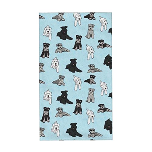 IconSymbol Cartoon Schnauzers Hand Towels Ultra Soft Highly Absorbent Bathroom Towel, Multipurpose Kitchen Dish Guest Towel for Gym, Hotel, Spa and Home Decor(27.5 x 15.7 in)
