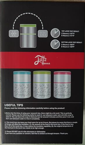 Lille Home Vacuum Insulated Stackable Stainless Steel Thermal Lunch/Snack box, 2-Tier Bento/Food Container with Lunch bag, Smart Diet, Weight Control, 32 Ounces