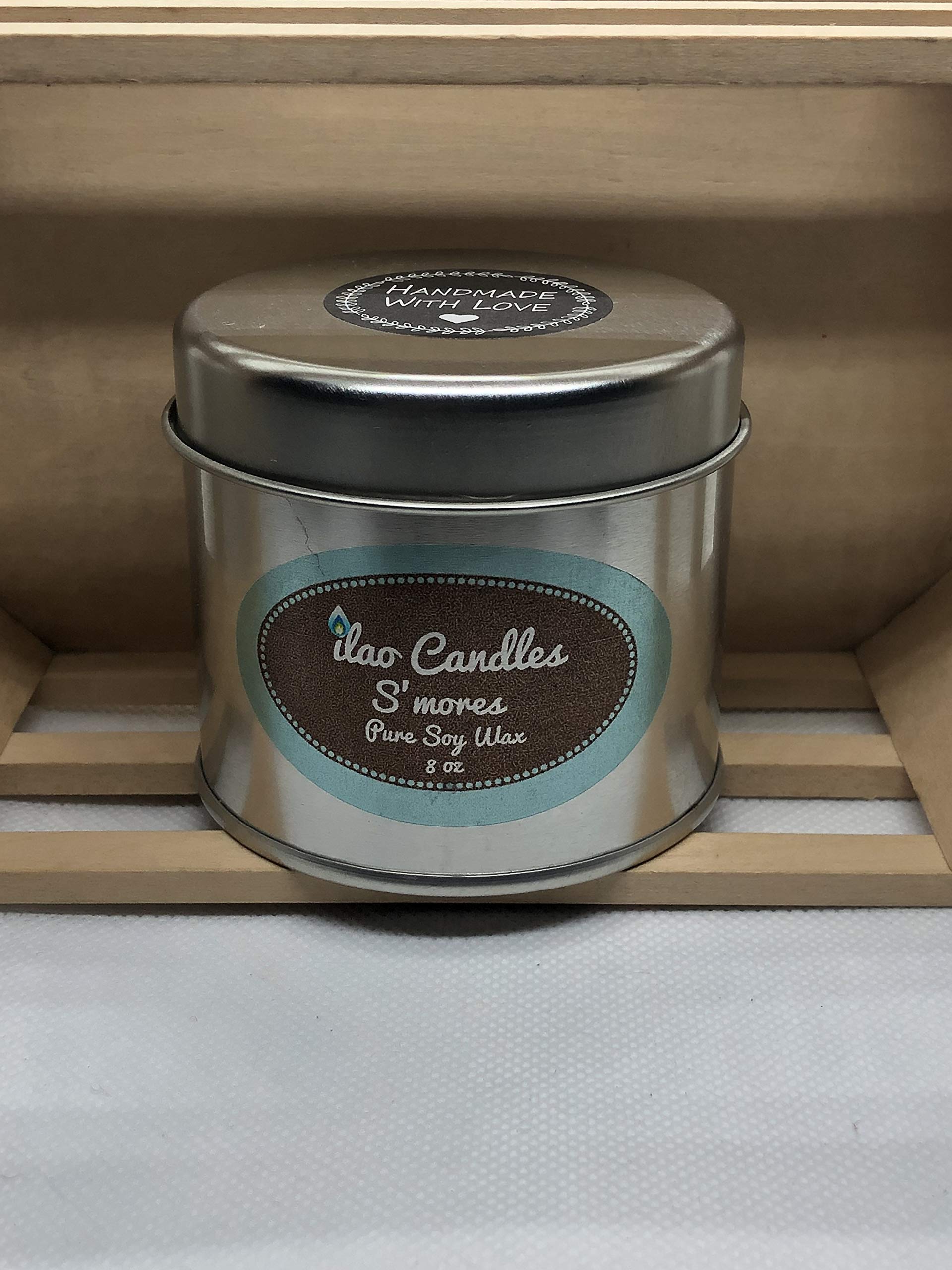 S'mores 8 oz Tin Jar Pure Soy Wax Candle Hand Poured in the USA