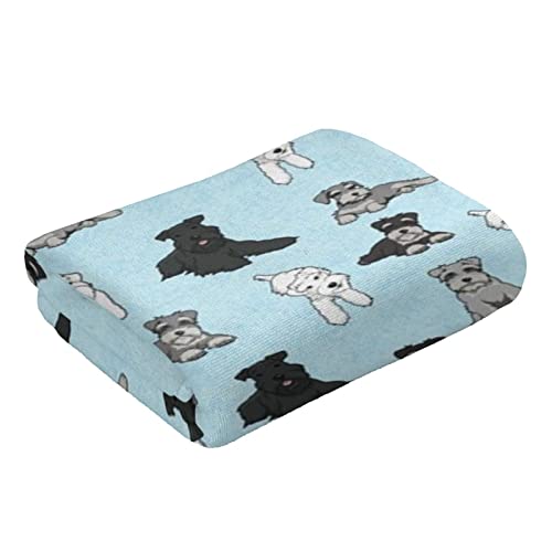 IconSymbol Cartoon Schnauzers Hand Towels Ultra Soft Highly Absorbent Bathroom Towel, Multipurpose Kitchen Dish Guest Towel for Gym, Hotel, Spa and Home Decor(27.5 x 15.7 in)