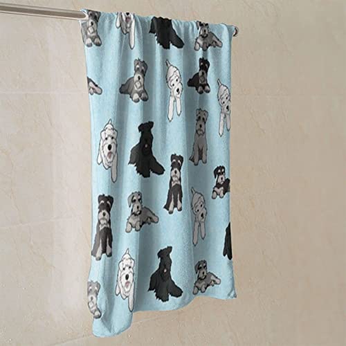 IconSymbol Cartoon Schnauzers Hand Towels Ultra Soft Highly Absorbent Bathroom Towel, Multipurpose Kitchen Dish Guest Towel for Gym, Hotel, Spa and Home Decor(27.5 x 15.7 in)