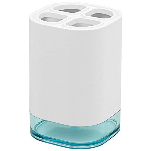 Locco Decor 5 Pieces Acrylic Modern Style Bathroom Vanity Accessory Set with Trash Can-White