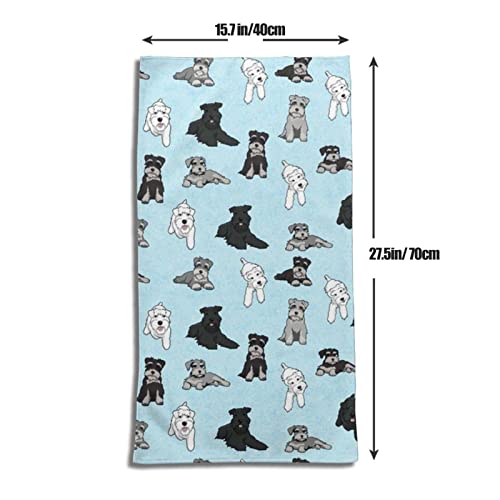 IconSymbol Cartoon Schnauzers Hand Towels Ultra Soft Highly Absorbent Bathroom Towel, Multipurpose Kitchen Dish Guest Towel for Gym, Hotel, Spa and Home Decor(27.5 x 15.7 in)