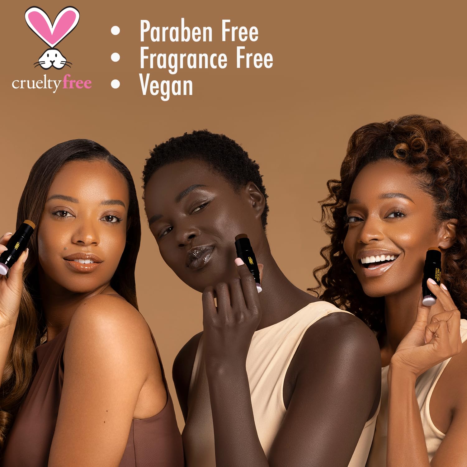 Black Radiance Color Perfect Foundation Stick with Soft Brush Applicator Duo β Buildable, Blendable Versatile Pigment-Rich Formula - Cocoa Bean