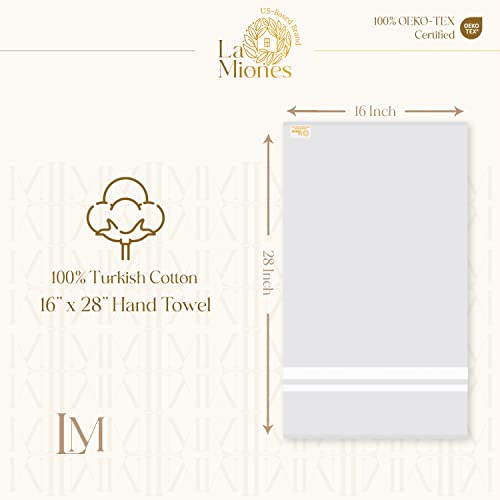 La Miones | 100% Turkish Cotton | Soft and Absorbent Premium Kitchen Hand Towels for Bathrooms | Set of 6 Quick Dry, Small, Face Towels | 6 Piece Guest Hand Towel, Deep Green