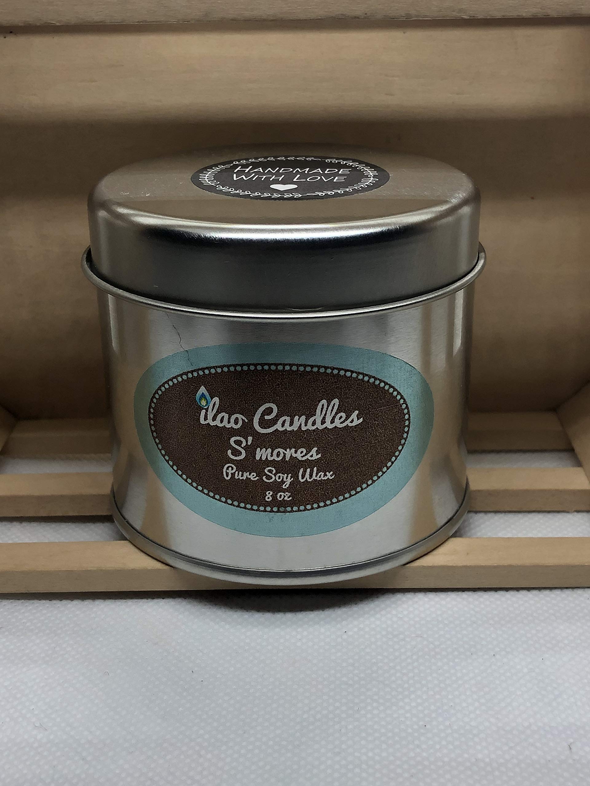 S'mores 8 oz Tin Jar Pure Soy Wax Candle Hand Poured in the USA