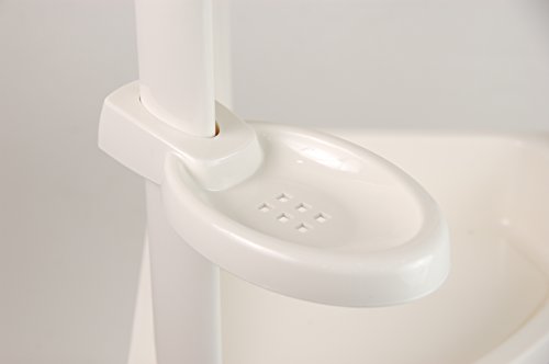Tenby Living Corner Shower Caddy - 4 Shelf Shower Organizer Caddie with Movab.