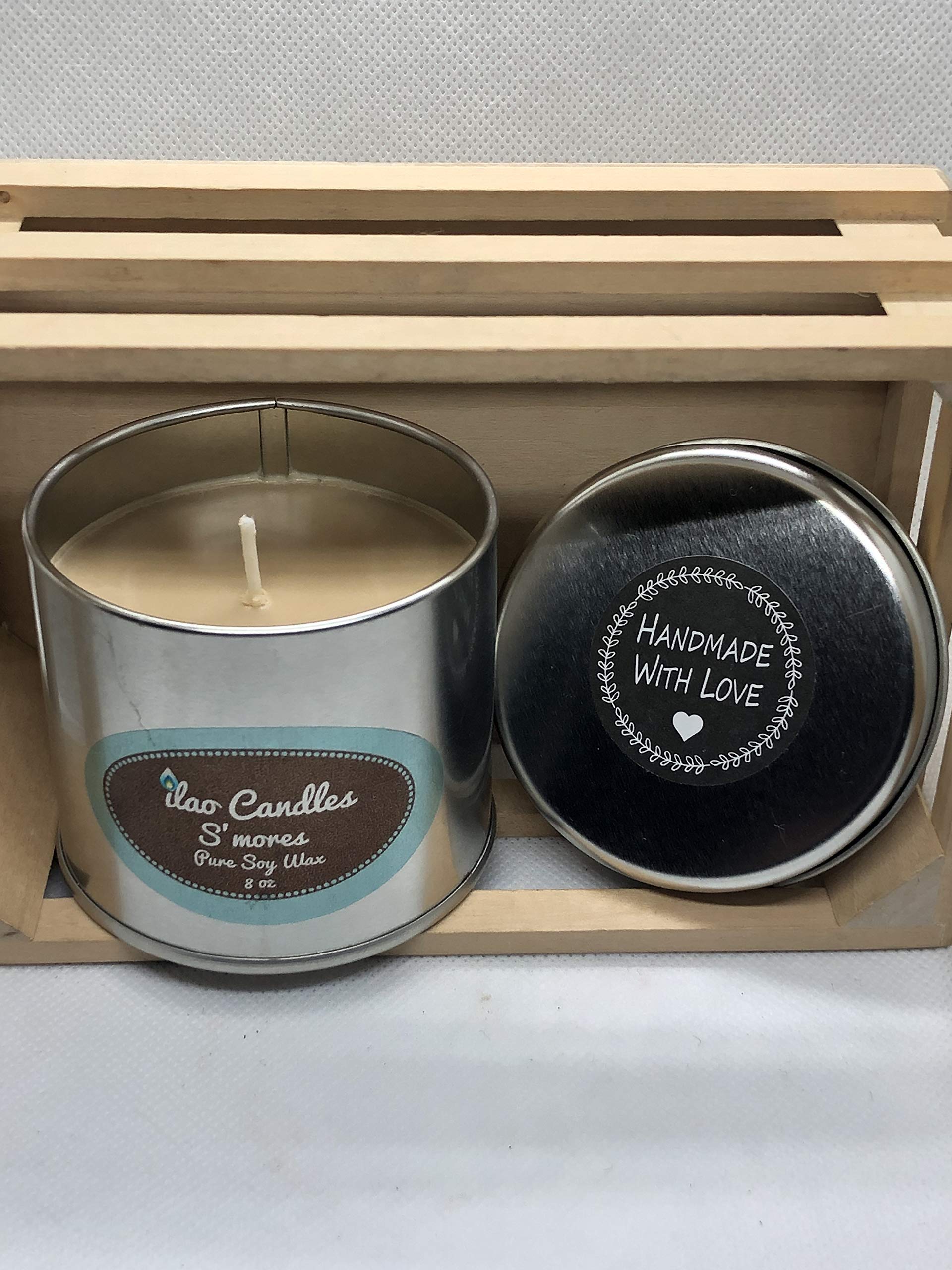 S'mores 8 oz Tin Jar Pure Soy Wax Candle Hand Poured in the USA