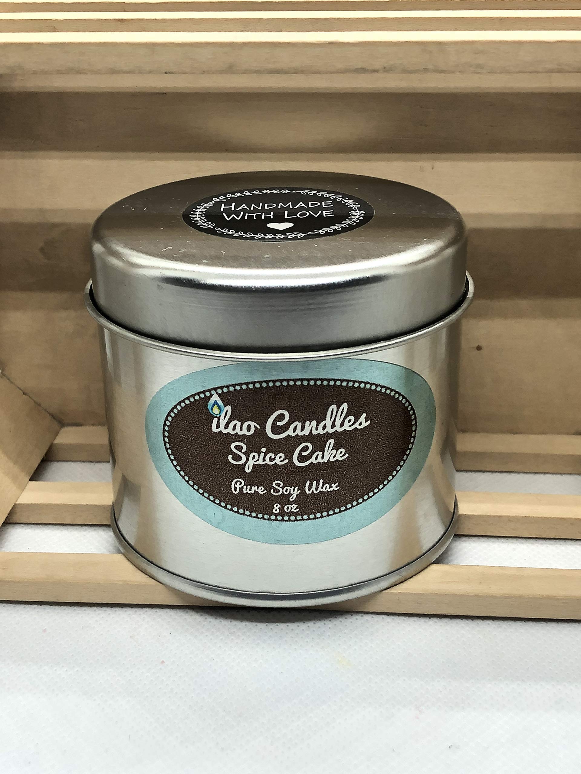 Spice Cake 8 oz Tin Jar Pure Soy Wax Candle Hand Poured in the USA